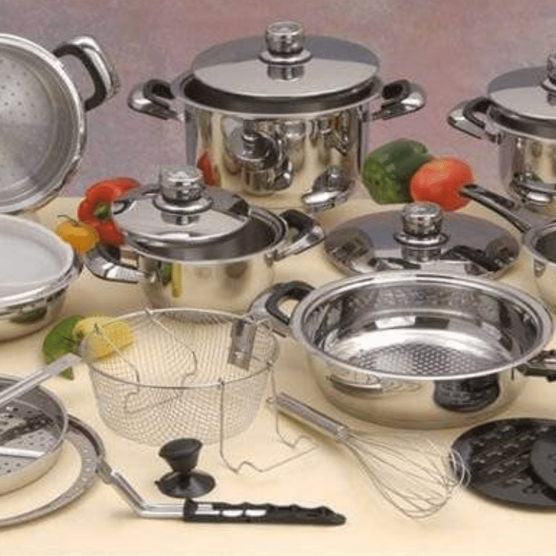 Stainless Steel Cookware Heavy Bottom Pots 27 Pieces Set | Perfect Dealz